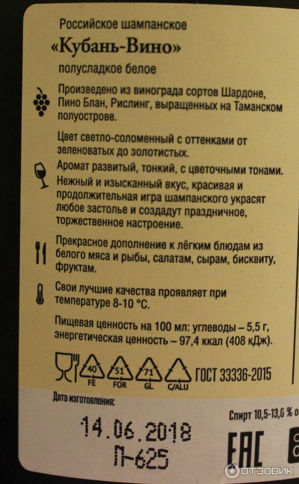 Отзыв о Российское шампанское полусладкое белое "Кубань-вино" | Очень ...